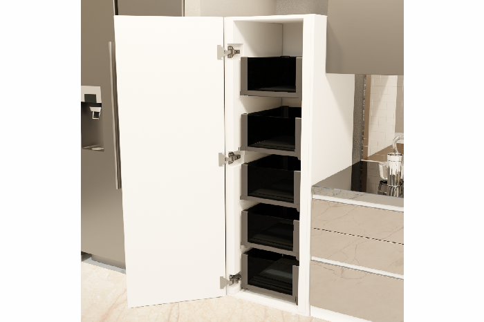 glass space pantry 5 baskets with slide all four side glass product ...