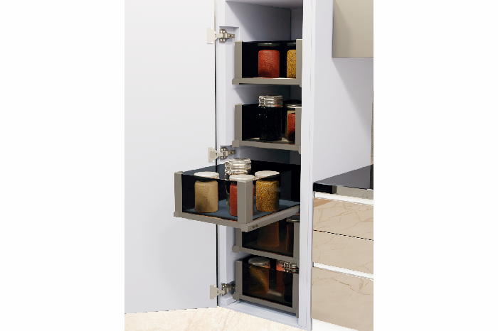 glass space pantry 5 baskets with slide all four side glass product ...